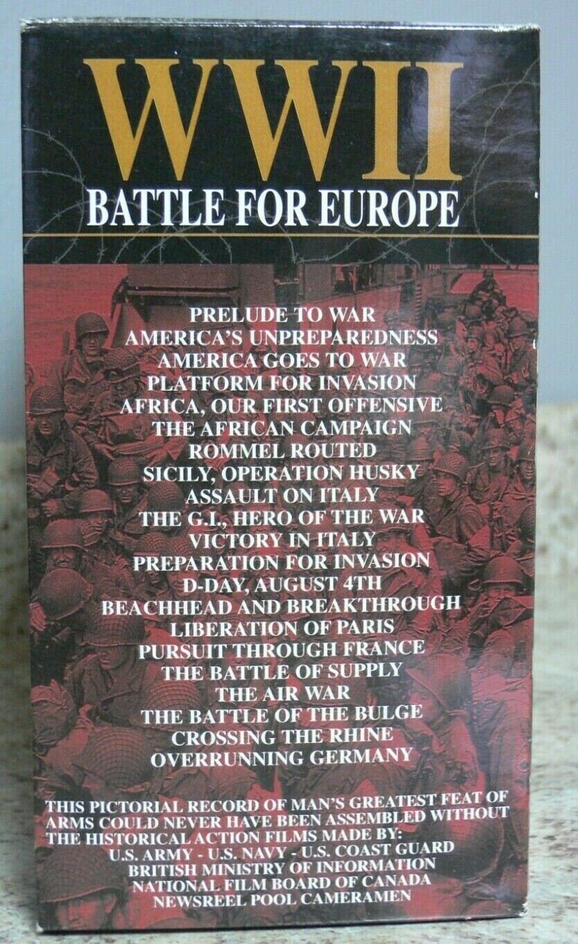 Vintage Complete WW2 Battle for Europe 10 VHS Tapes Madacy 1997 Gently ...
