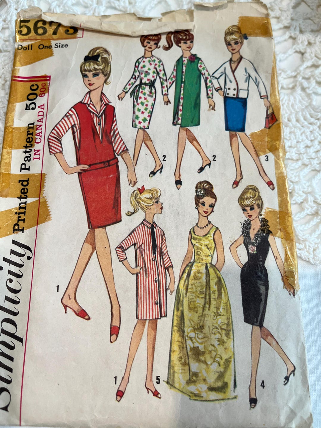 Six Vintage Barbie Doll Clothes CUT Patterns PLEASE Read Description of ...