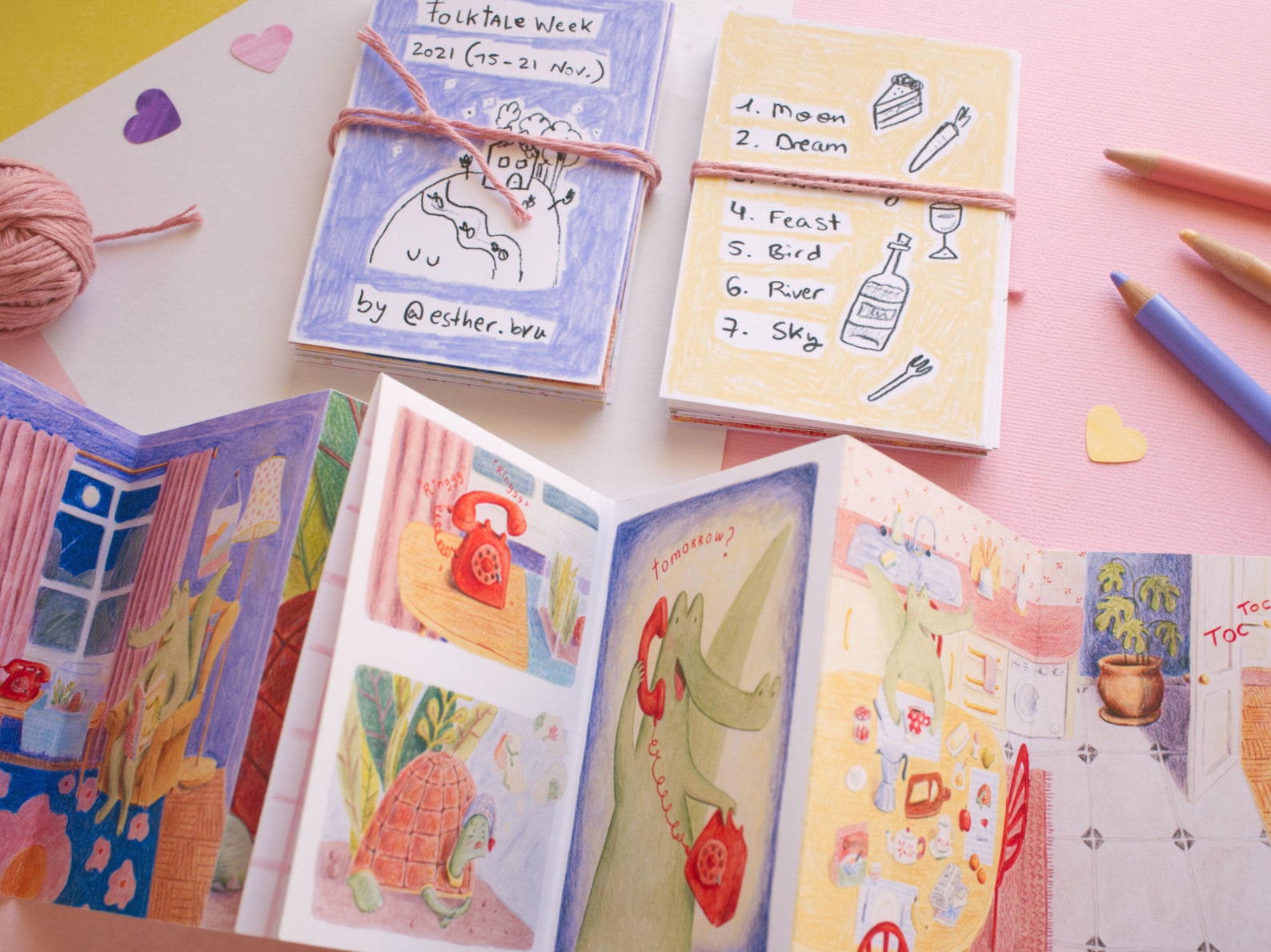Cute and Tiny Handmade Zine. Lovely Animal Friendship Story. Mini ...