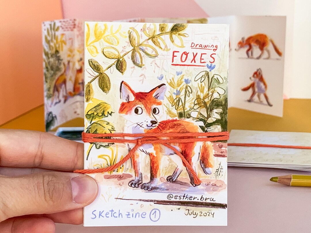 Drawing Foxes Zine. Cute and Tiny Handmade Fanzine. Sketch Zine ...
