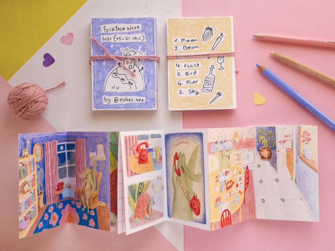 Cute and Tiny Handmade Zine. Lovely Animal Friendship Story. Mini ...