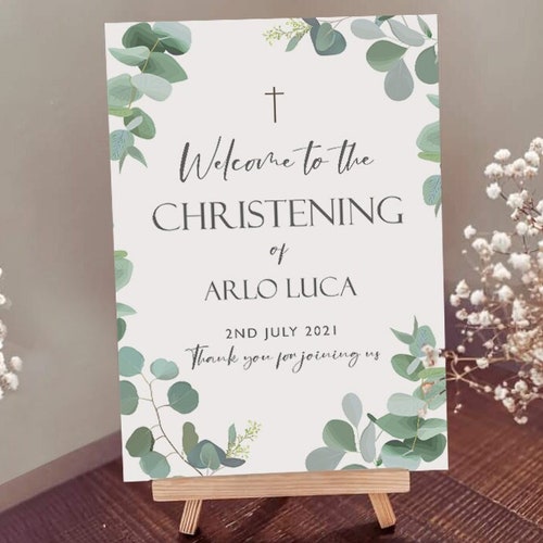 Christening Welcome Sign Baptism Welcome Sign Personalised - Etsy