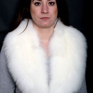 White Fox Fur Collar ,real Fox Fur, Coat Collar, Fur Shawl,white Fox ...