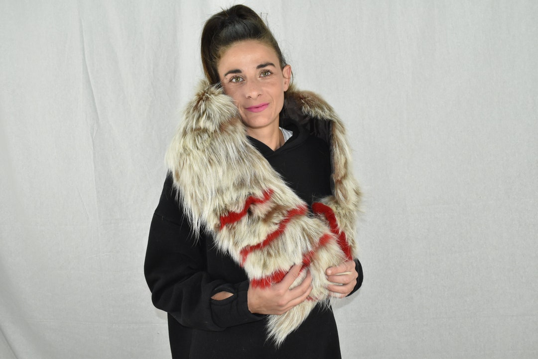 Real Fox Fur Collar-scarf With Fox Tail gift for Her - Etsy