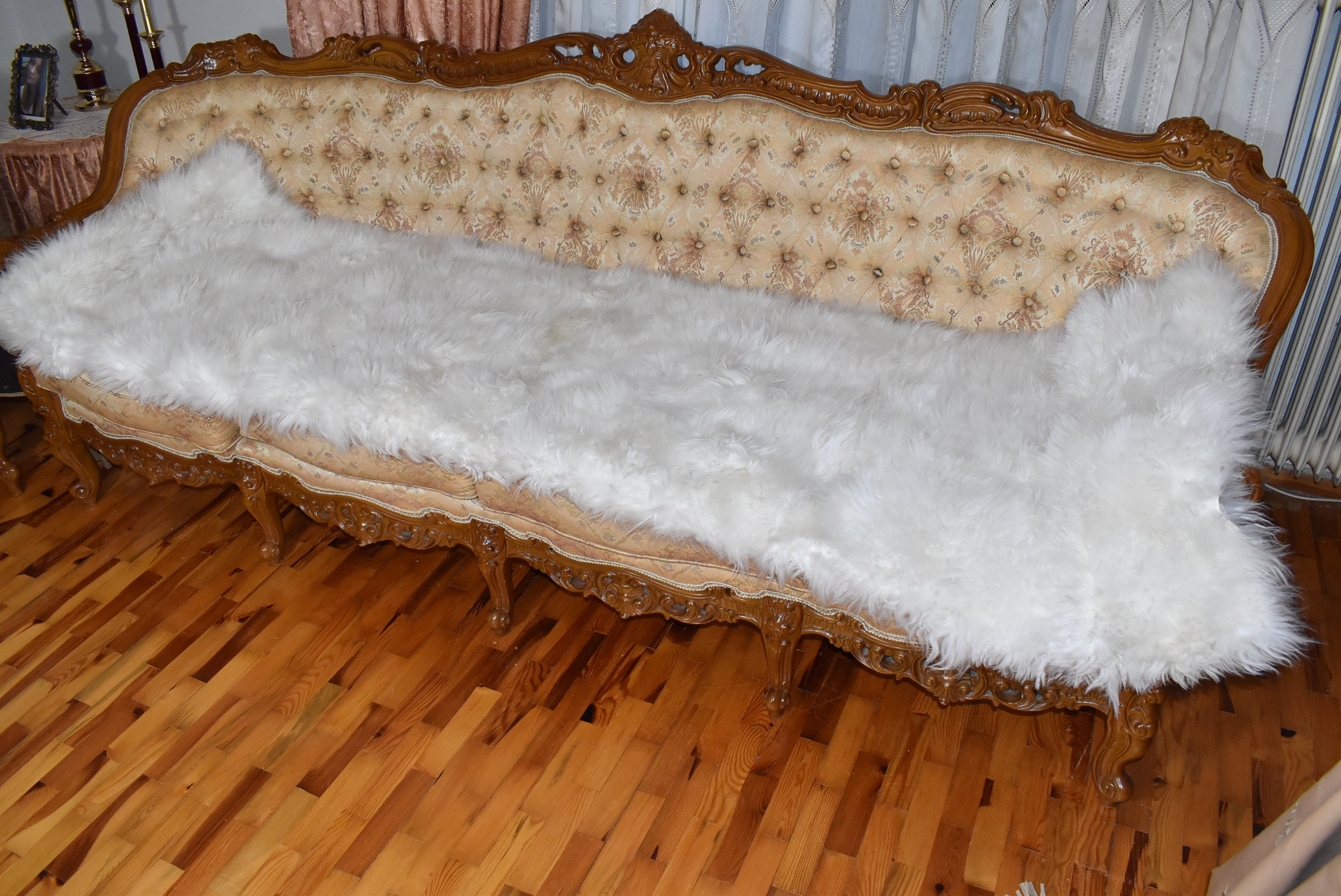 Mongolian Fur Throw | Mongolian Fur Blanket | White Mongolian Lamb ...