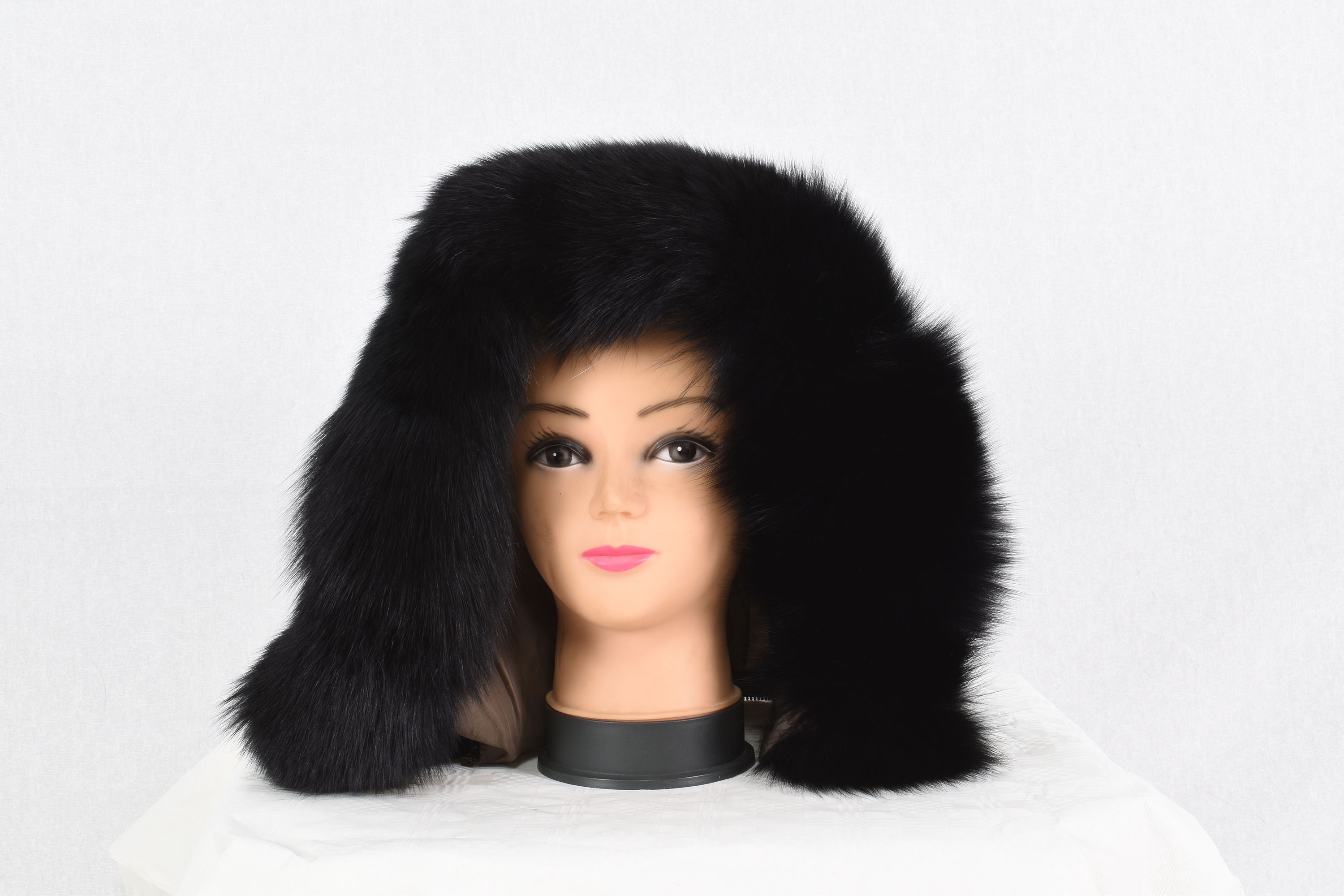 Fur Trim Hood Black Fur Stripe Fur Collar Hood Trim - Etsy