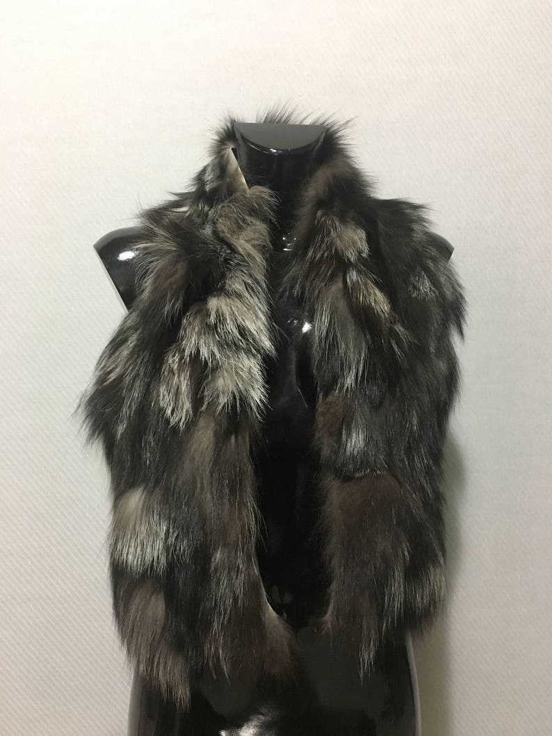 Silver Fox Fur Collar Scarf | Etsy
