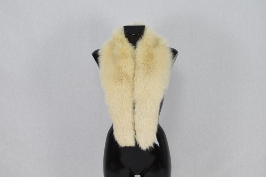 Beautiful Cream Collar, Fox Collar,big Fox Fur Collar, Detachable Fox ...