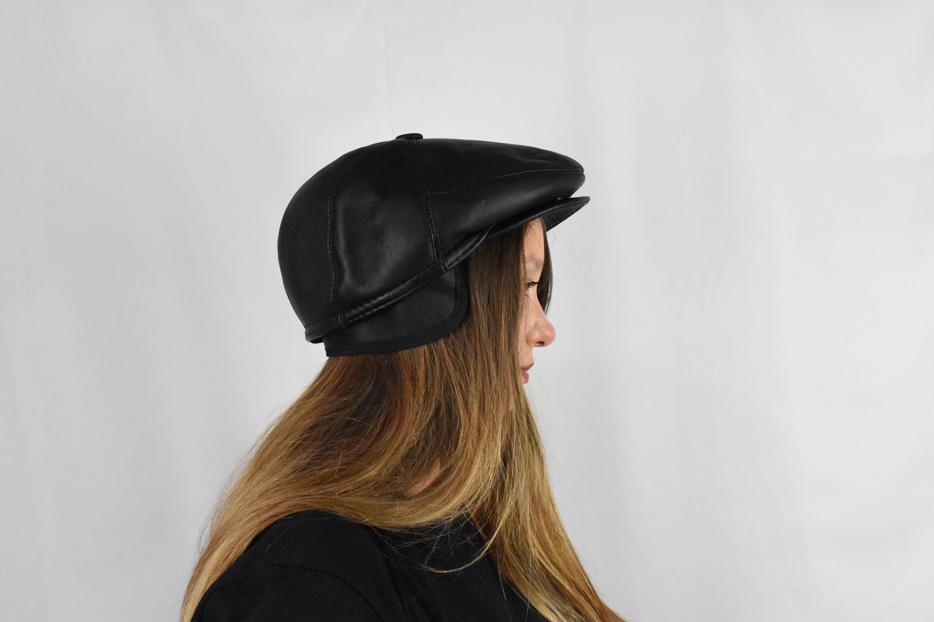 Leather Cabby Hat Leather Newsboy cap Unisex Cabby Hat | Etsy