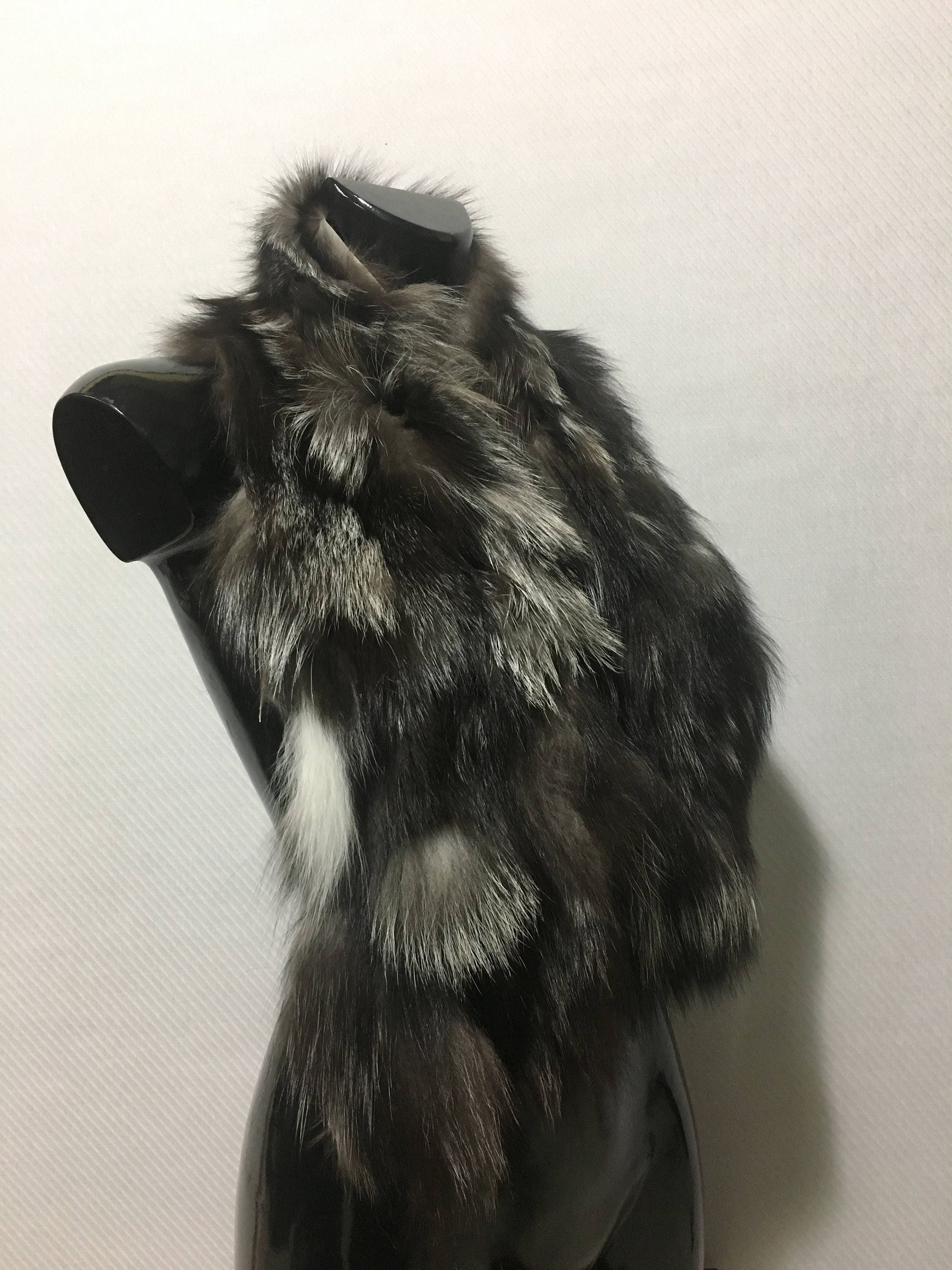 Silver Fox Fur Collar Scarf - Etsy