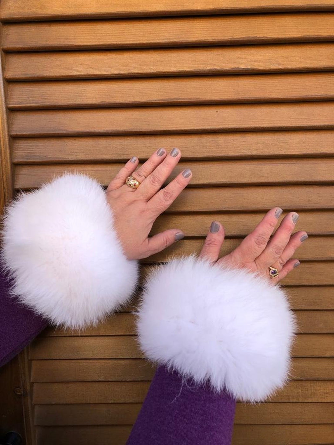 Lovely Fox Fur Cuffs,coat Cuffs, Fox Fur , Winter Coat Cuffs,detachable ...