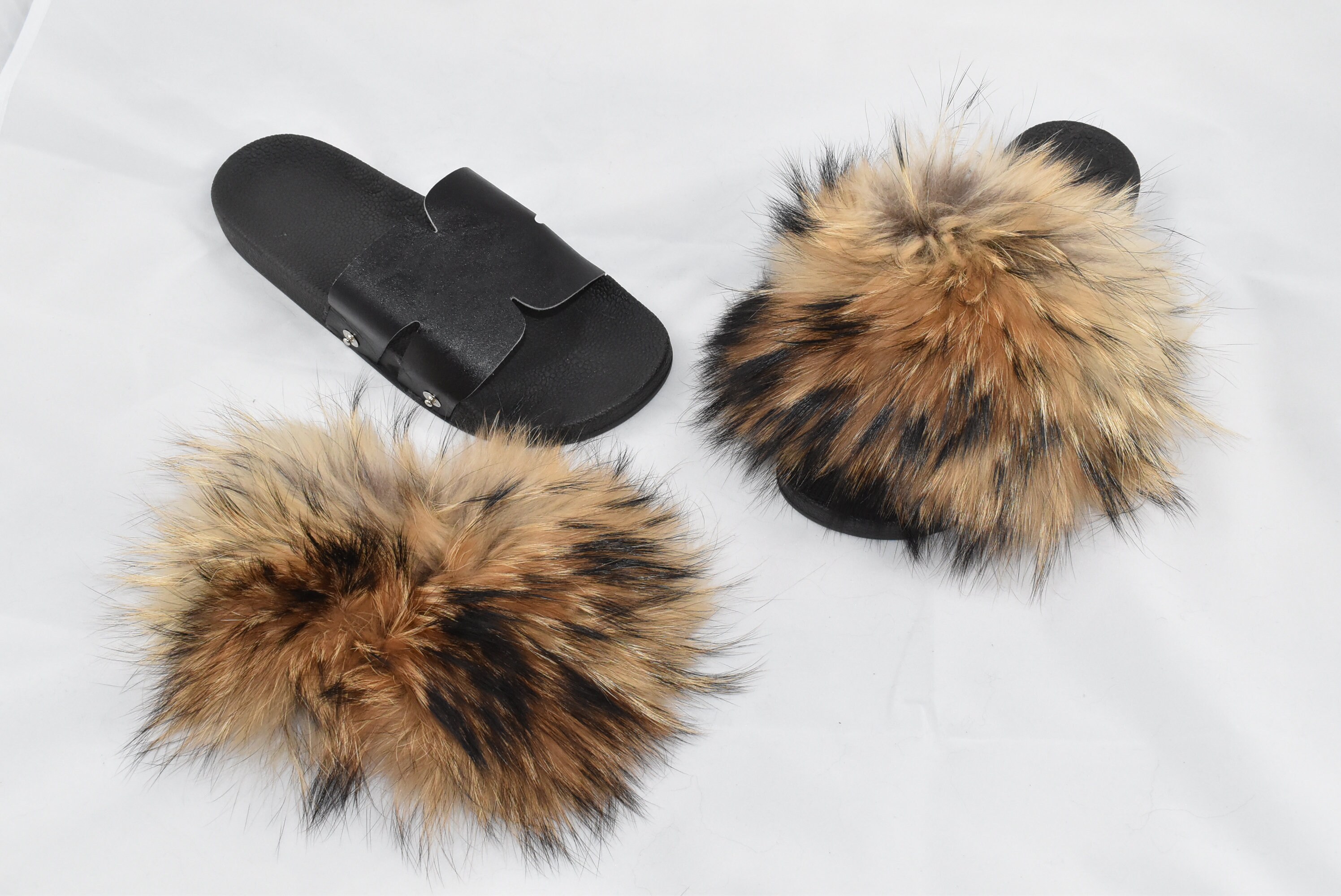 Luxury Fox Fur Slides Fluffy Fur Sandals fur Flip Flop | Etsy