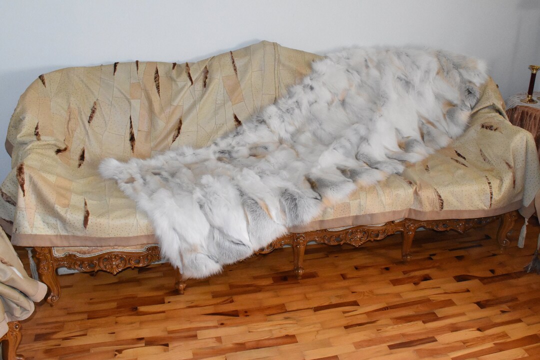 Luxury Fox Fur Blanket | Real Fur Throw | Fluffy Fur Carper | Home ...
