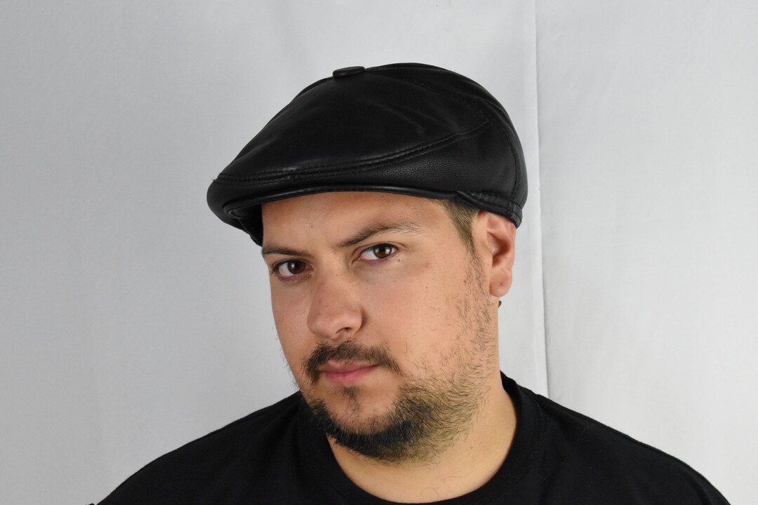 Leather Cabby Hat | Leather Newsboy Cap | Unisex Cabby Hat | Cabby Hat ...