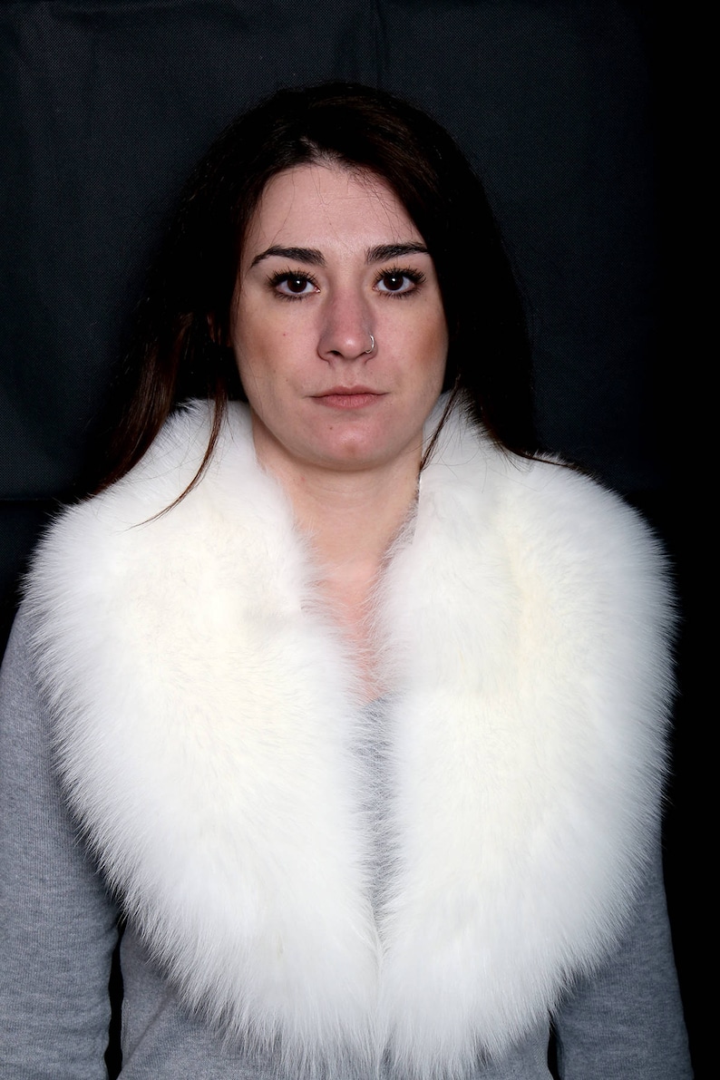 White Fox Fur Collar real Fox Fur Coat Collar Fur - Etsy