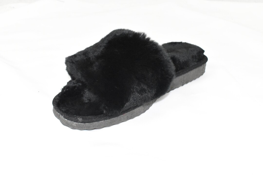 Fur Slides | Handmade Rex Rabbit Fur Slippers | Winter Slippers | Fur ...