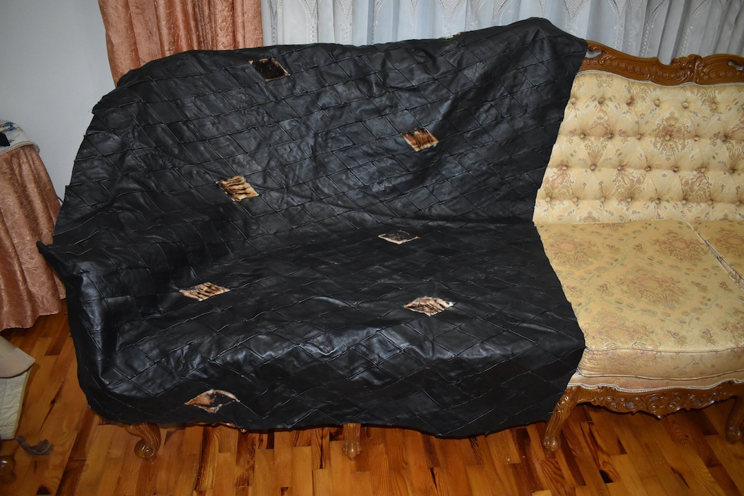 Real Leather Couch Cover | Leather Blanket | Handmade Sofa Slipcover ...