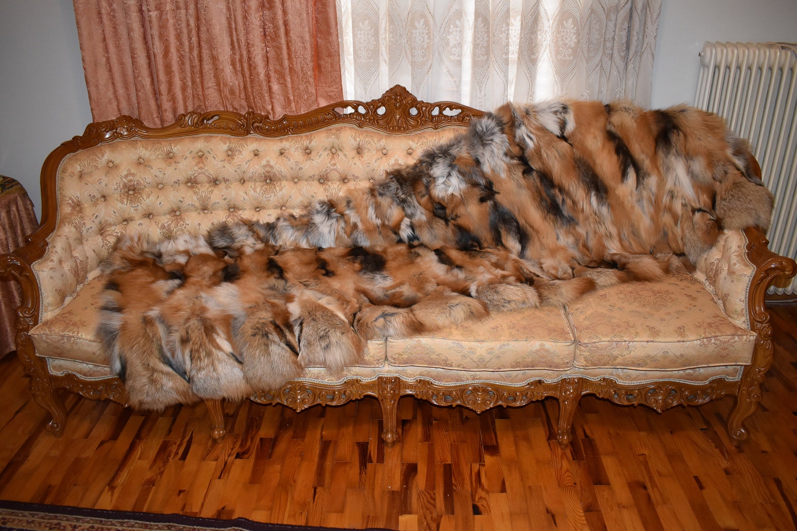 Fox Fur Throw Blanket Fox Fur Blanket Fox Fur Skin Plate - Etsy