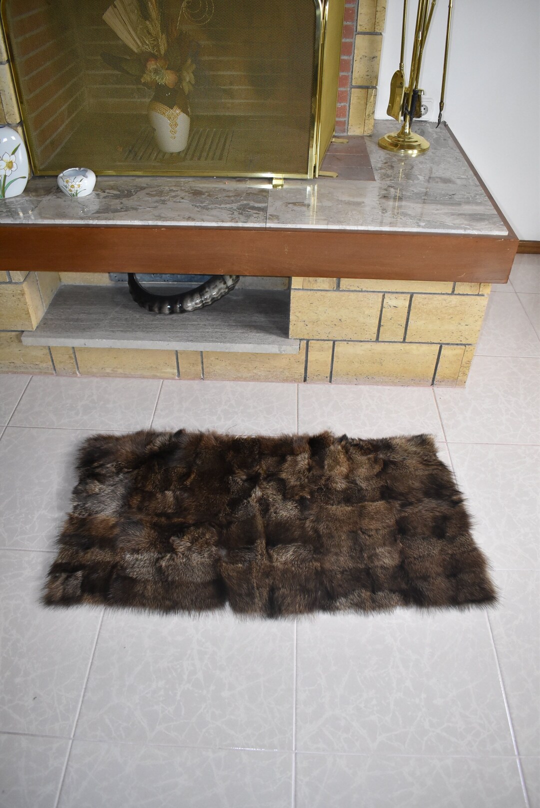 Fisher Fur Throw | Fur Armchair Cover | Natural Fur Chair Cover ...