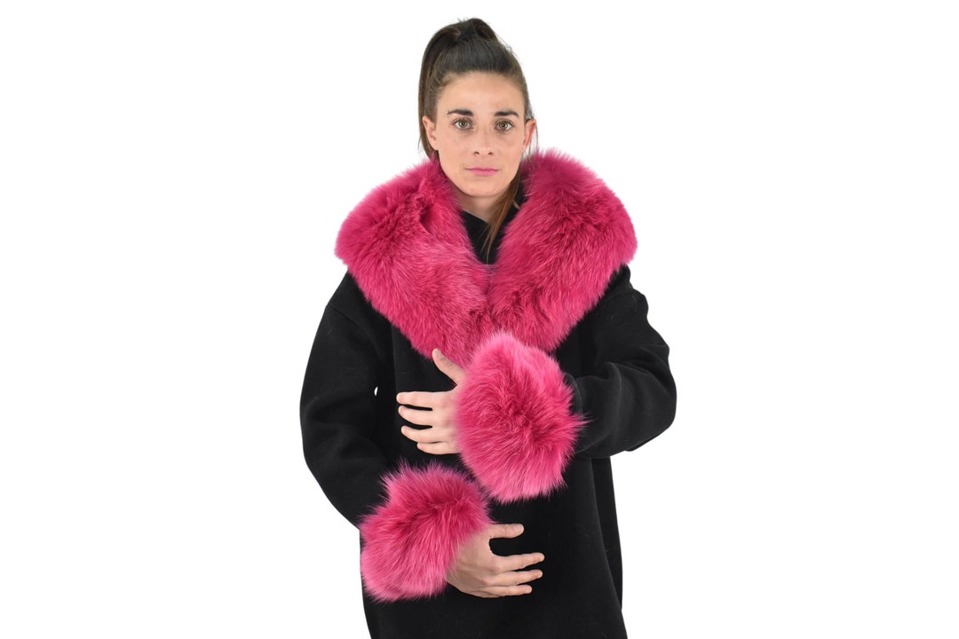 Beautiful Fox Fur Collar and Cuffs Cherry Collor, Fox Collar,big Fox ...