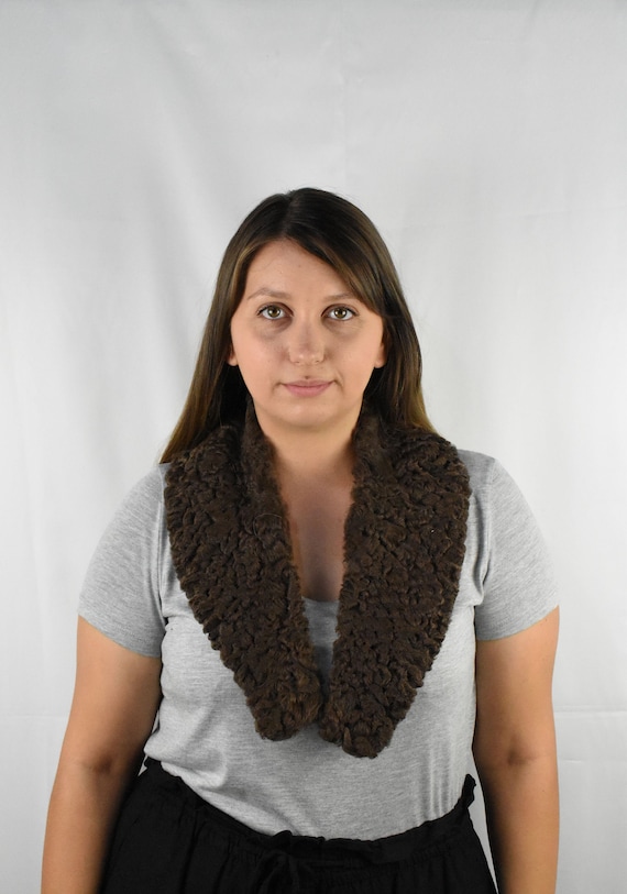 Light Brown Astrakhan Fur Collar Karakul Fur Collar for | Etsy