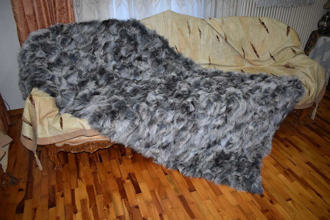 Fur Blanket , Fox Fur , Natural Fur Throw , Fur Bedspread , Fur Couch ...