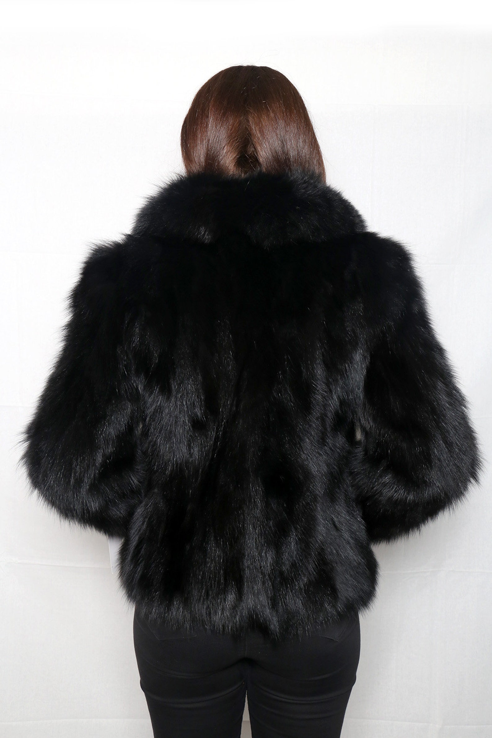 Black Fox Jacket Fox Fur Jacket Warm Fox Fur Jacket Black - Etsy