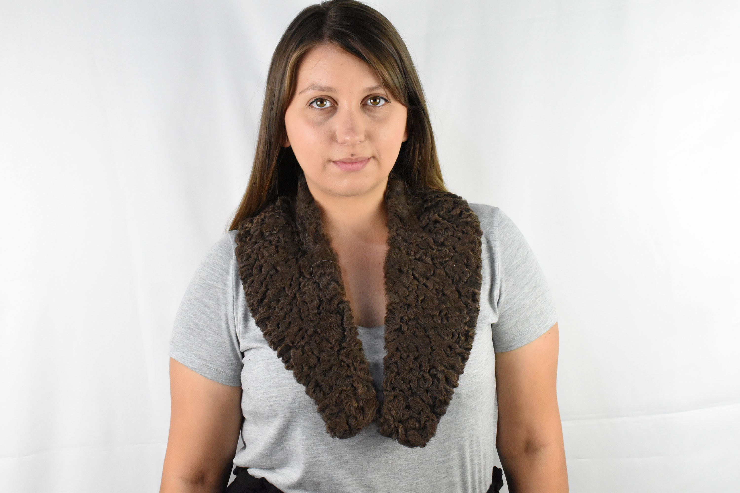 Light Brown Astrakhan Fur Collar Karakul Fur Collar for | Etsy