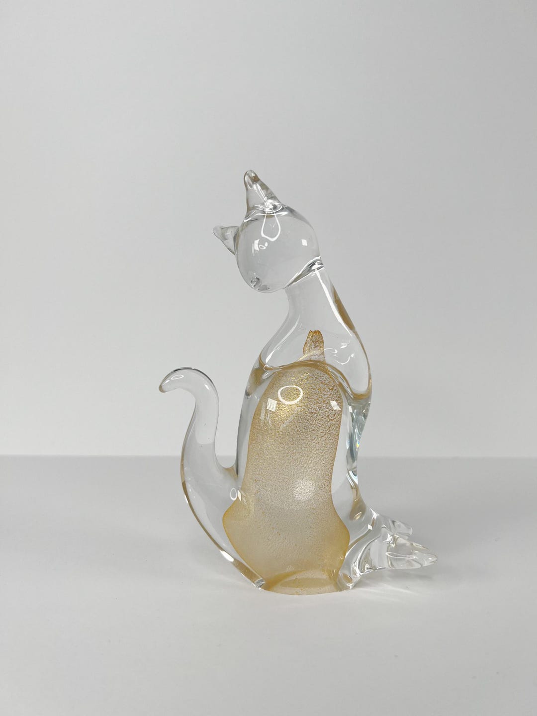 Murano Glass Cat Figurine With Gold Dust – Made in Italy - Etsy
