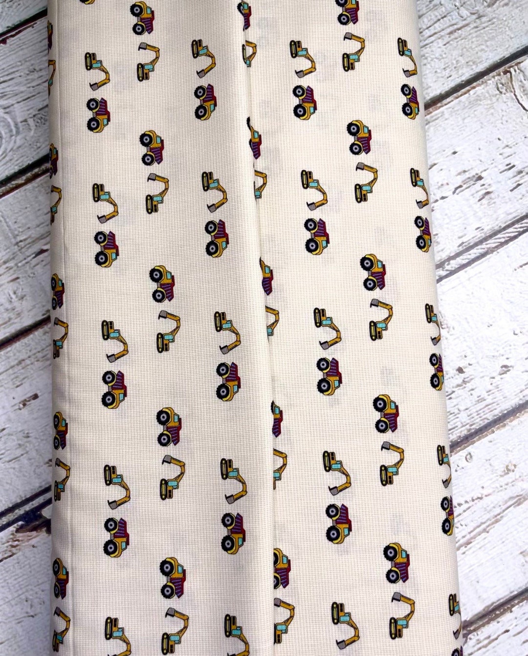 Construction Digger Khaki Tan Stripe Construction Equipment Cotton ...