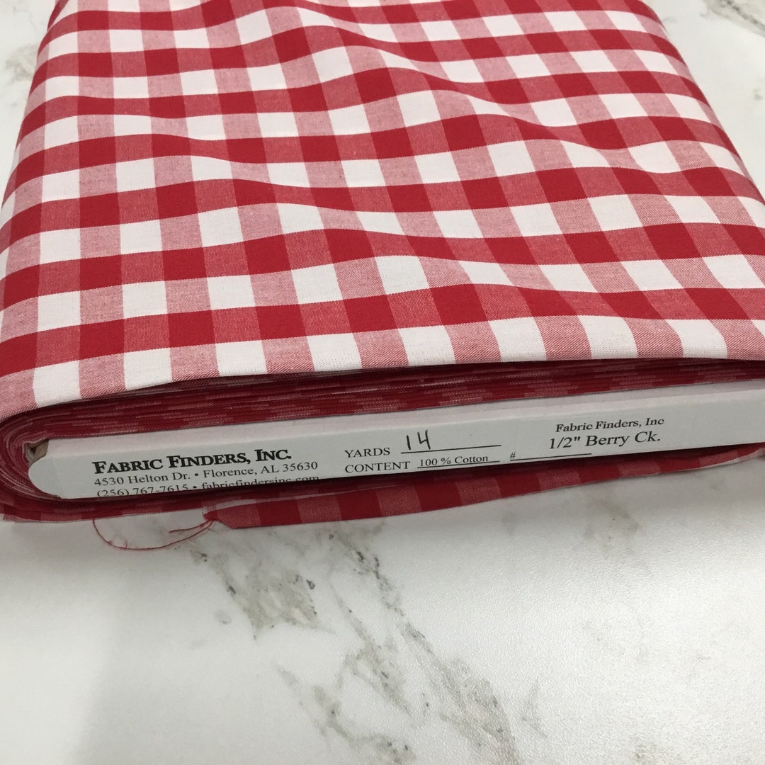 Red Berry Gingham Fabric 1/2 Inch Gingham Fabric Finders Check Red Half ...