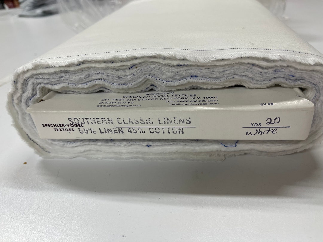 Southern Classic WHITE Linen 52/53 Wide Linen Heirloom Fabric 55/44 ...