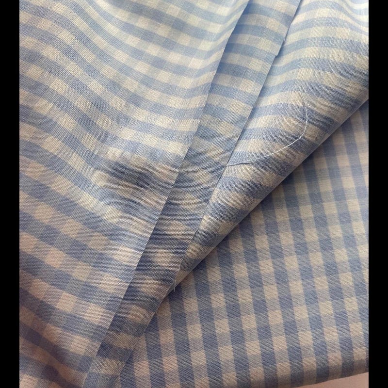 Blue Gingham Fabric - Etsy