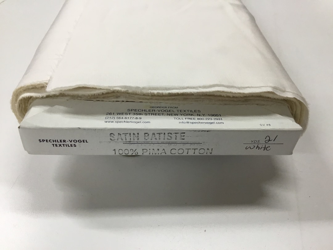 Pima Cotton White SATIN Batiste Spechler Vogel Pima Batiste Cotton ...