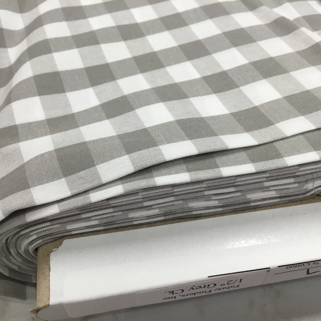 Gray Gingham Fabric 1/2 Inch Gingham Fabric Finders Check Half Inch ...