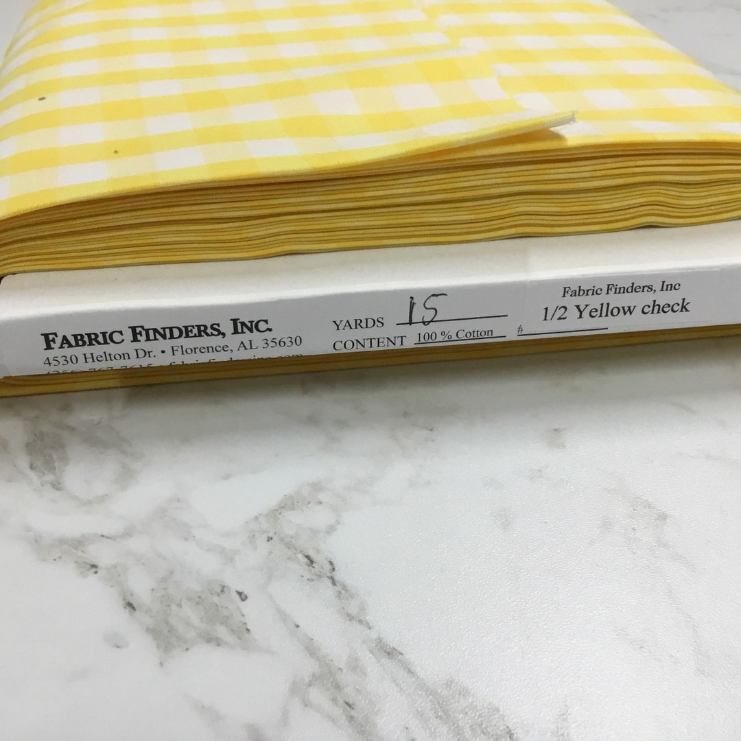 Yellow Gingham Fabric 1/2 Inch Gingham Fabric Finders Check Fabric ...