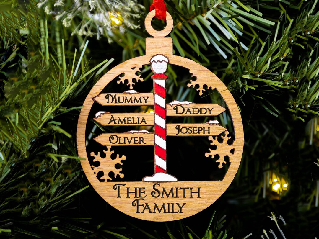 Personalized North Pole Signpost Ornament: Custom Family Christmas ...