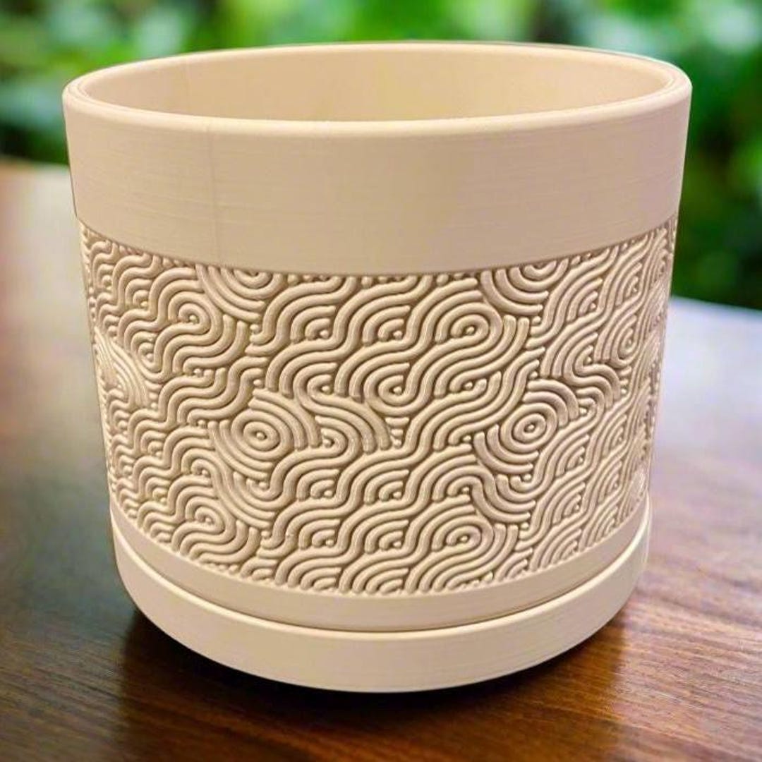 Swirl PLA Planter With Drip Tray: Modern Indoor Plant Pot - Etsy
