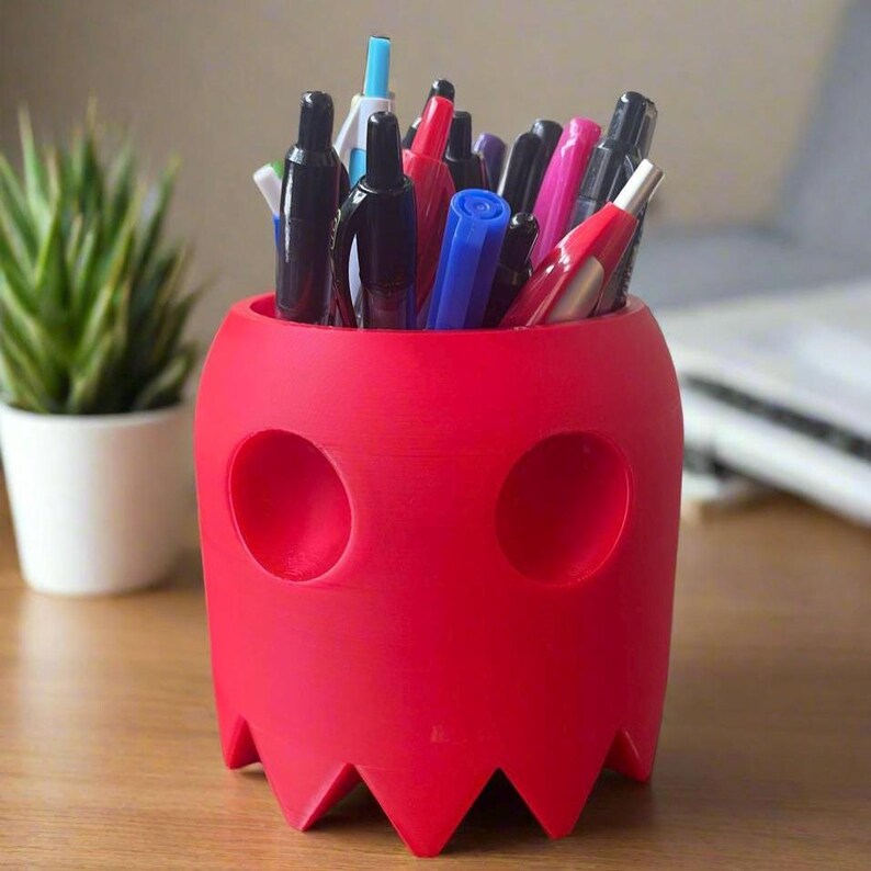 PAC Man Ghost Desktop Pen Holder - Etsy