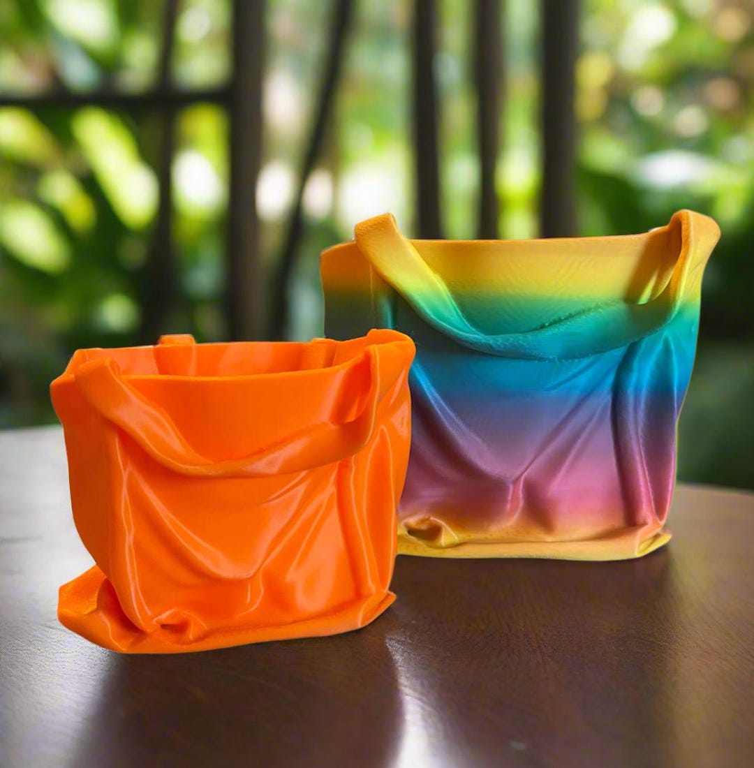 Tote Bag Planter Pot: 3D Printed PLA Indoor Planter - Etsy