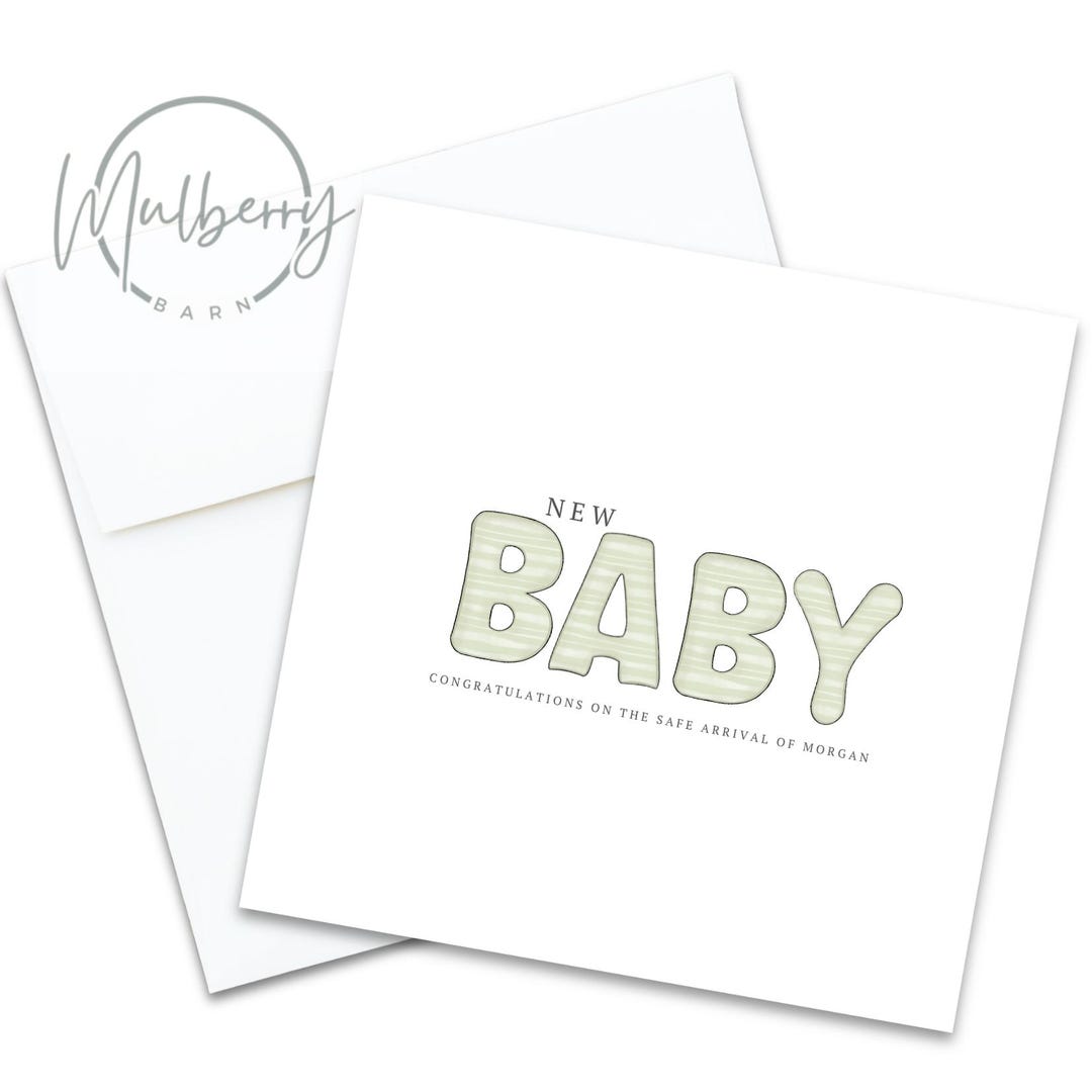 Congratulations on the Safe Arrival Personalised New Baby Card - Etsy UK