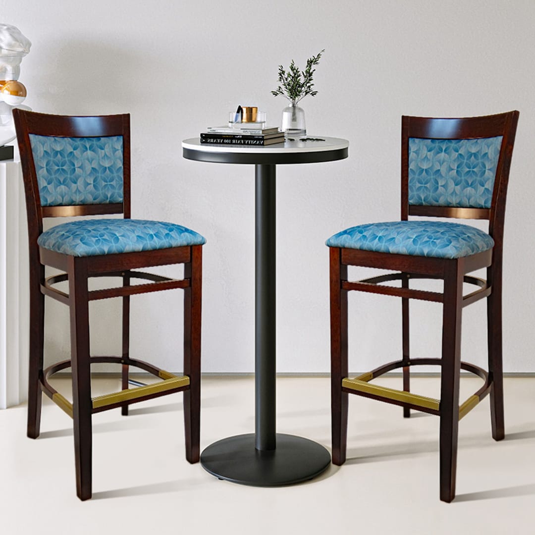 Custom Restaurant Bar Stool W/ Embroidery of Own Sign. Shellie's Wood ...