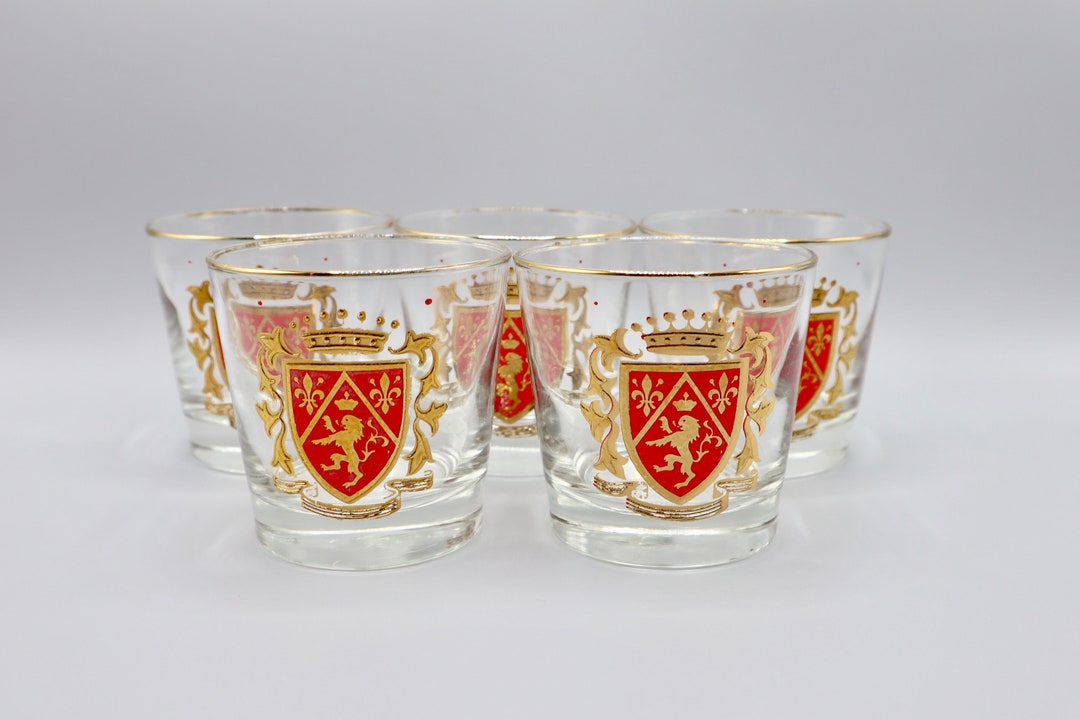 Vintage Libby Low Ball Glasses: Royal Crest Barware, Set of 5 - Etsy
