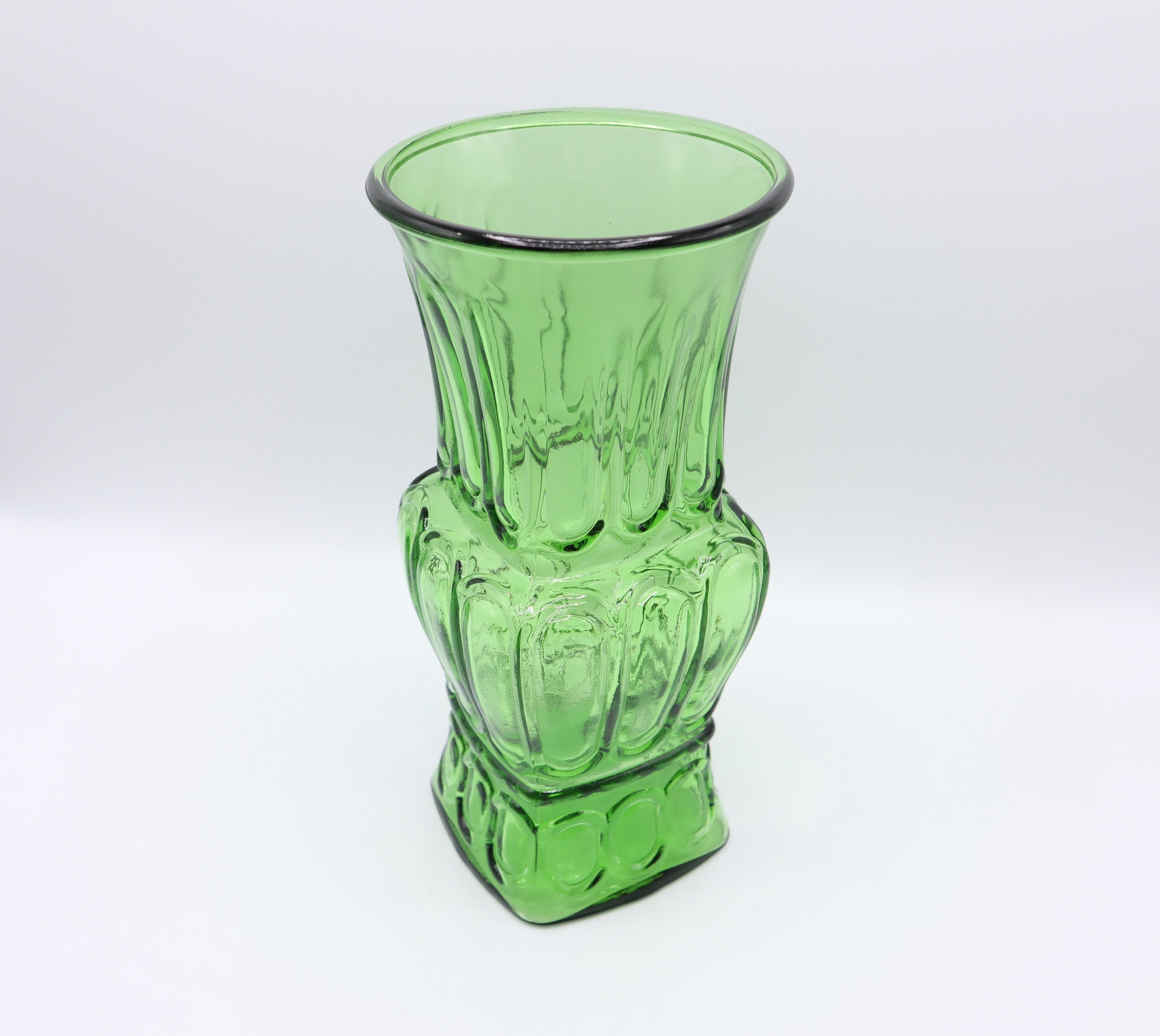 Large Vintage Emerald Green Glass Vase Stunning Home Decor - Etsy