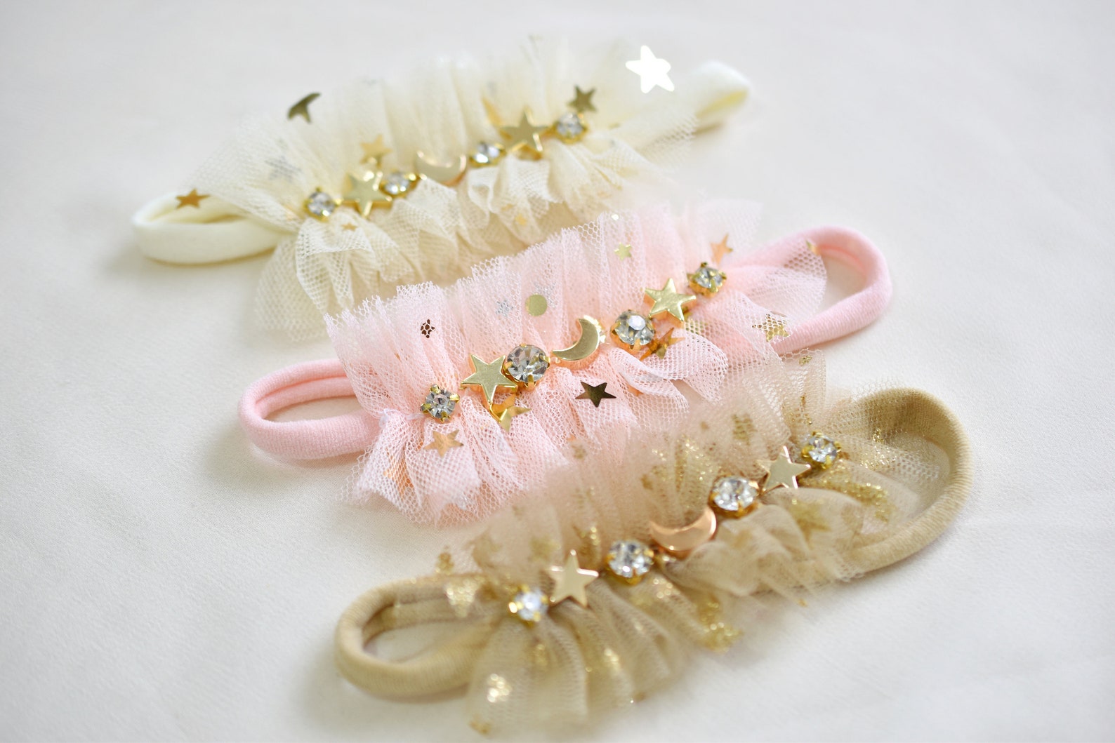 Moon and Star Headband, Moon and Stars Prop, Tulle Headband, Newborn ...