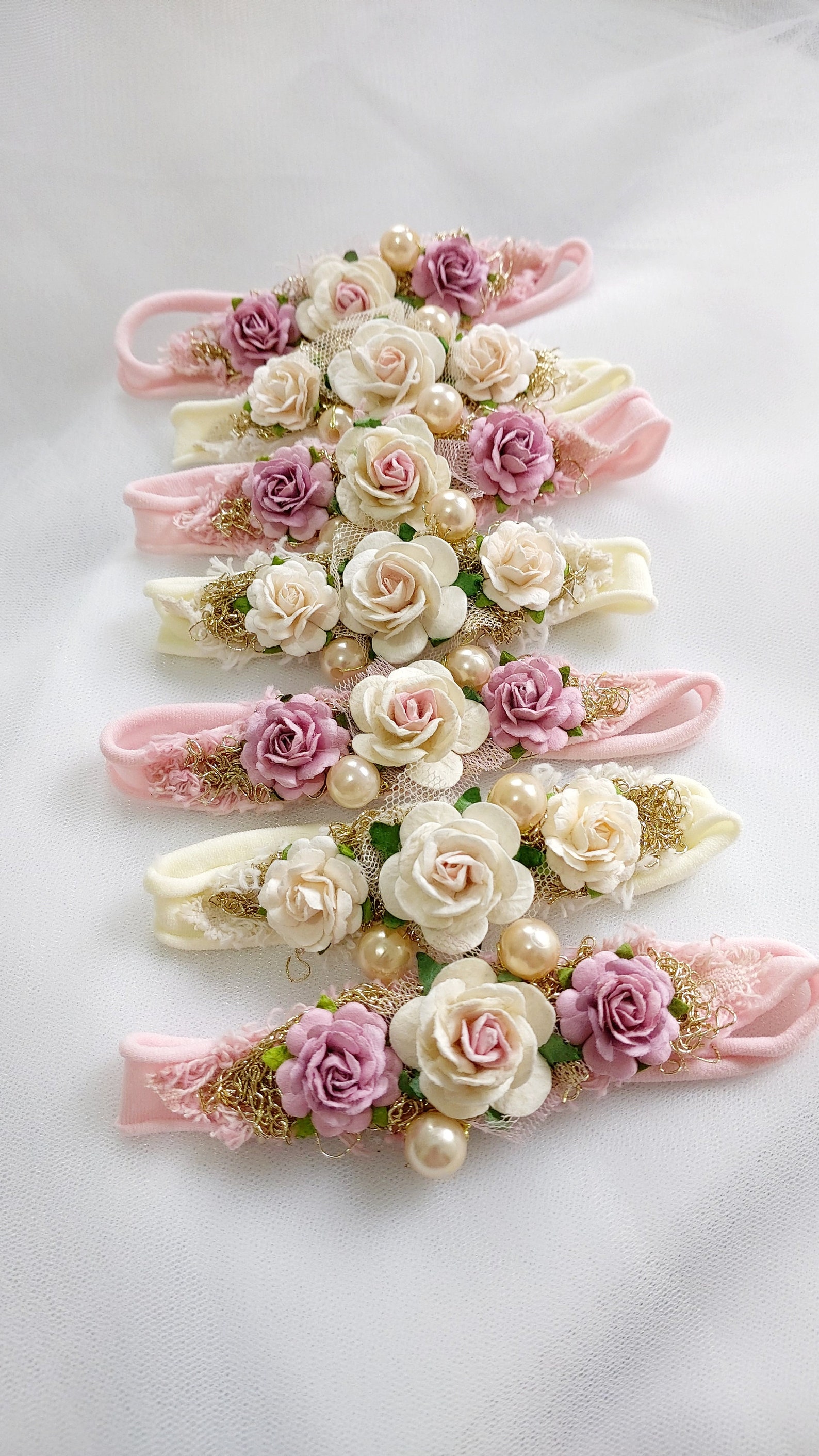 Elegant Flower Headband, Photo Prop Headband, Ivory or Pink Flower ...