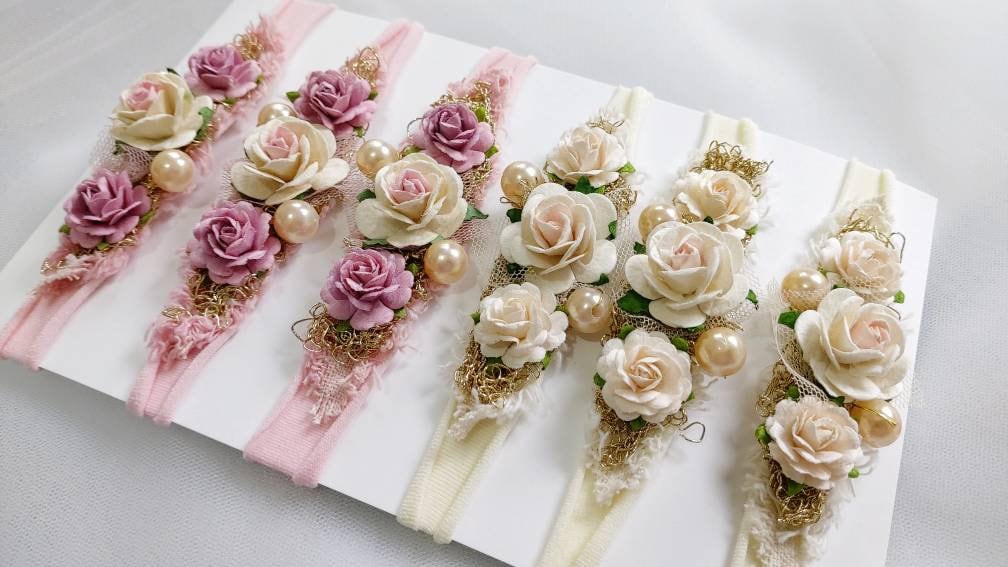 Elegant Flower Headband, Photo Prop Headband, Ivory or Pink Flower ...