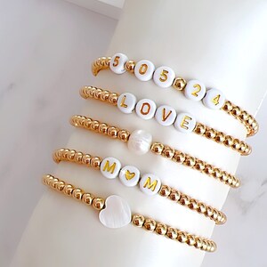 Personalized Number Bracelet, Custom Date Beaded Bracelet, Lucky Number ...