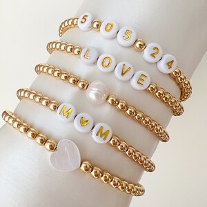 Personalized Number Bracelet, Custom Date Beaded Bracelet, Lucky Number ...