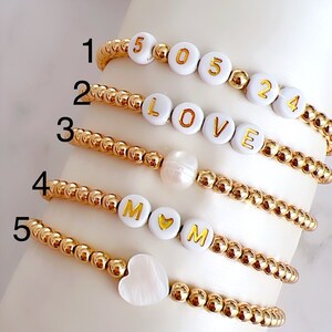 Personalized Number Bracelet, Custom Date Beaded Bracelet, Lucky Number ...